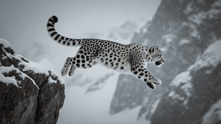 How Does A Snow Leopard Use Its Tail For Balance?